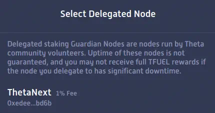 ThetaNext, Theta & TFuel staking pool